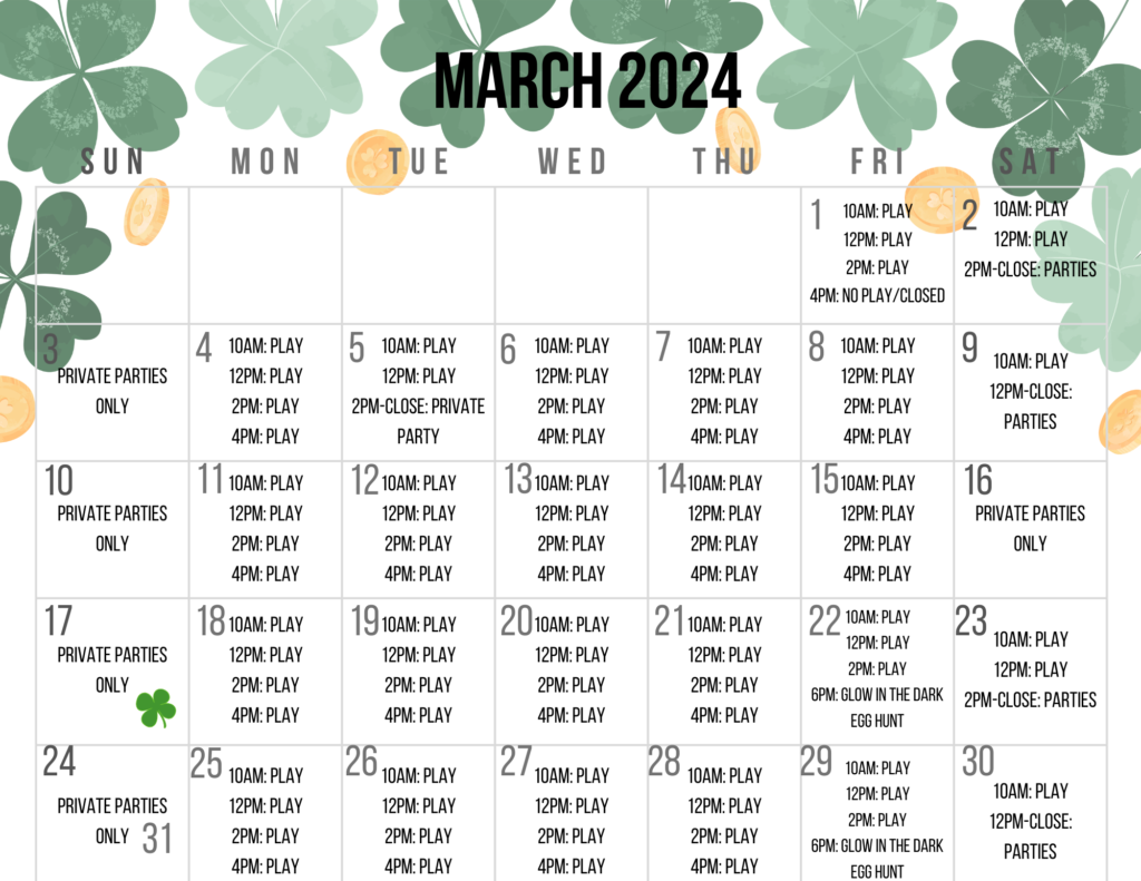 Calendar - ZyLand Indoor Playground